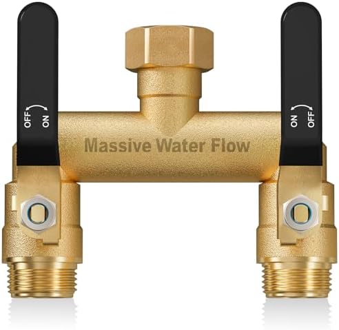 Amazon.com: Hose Splitter 2 Way Heavy Duty, Full Flow Garden Hose ...
