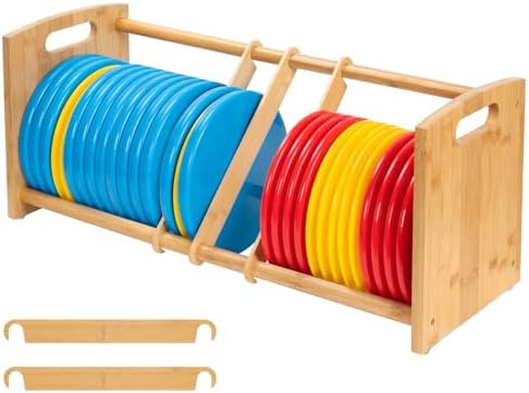 Amazon.com: MinBoo Disc Golf Rack Stackable | Bamboo Disc Golf Shelf ...