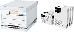 Bankers Box Stor/File Basic-Duty Storage Boxes (6 Pack) + Amazon Basics ...