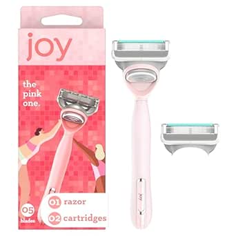 Joy Pink Razor for Women, Shave Kit With 1 Handle + 2 Razor Blade ...