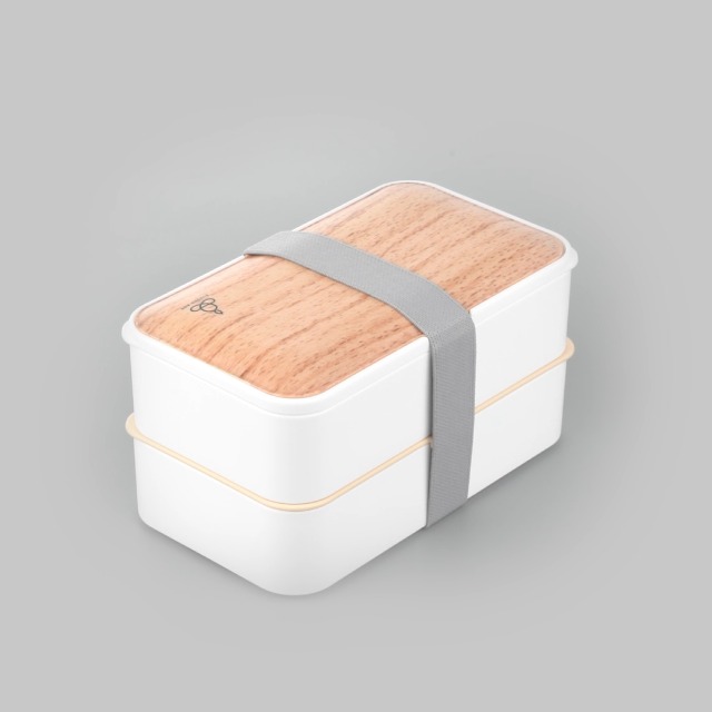 Watch Bento Tek 41 oz Wood Grain and White Buddha Box All-in-One Lunch ...
