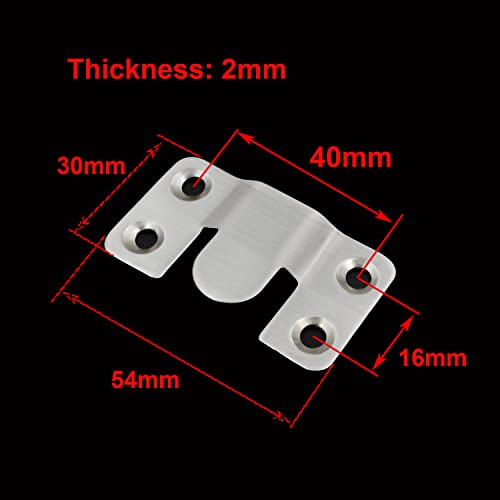 Qrity 4 Pieces Flush Concealed Mount Bracket 54mm, Stainless Steel ...