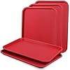 LEXININ 5 Pack 41 x 30cm Red Plastic Food Serving Trays, 16 x 12 Inch ...