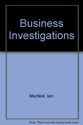 Amazon.com: Business Investigations: 9780853084792: Macneil, Iain ...