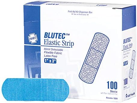 Amazon.com: Hart Health Blue Metal Detectable 1" x 3" Elastic Strip ...