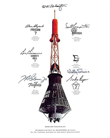 Amazon.com: Mercury 7 Capsule Render with Mission Insignias and ...