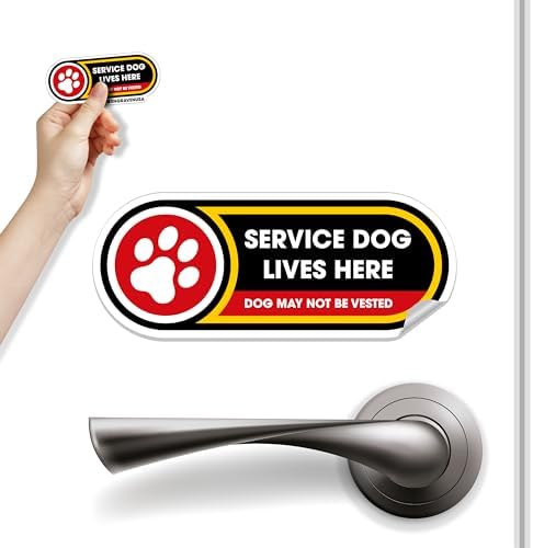 Amazon.com: Service Dog Lives Here Small Sticker | Service Dog May not ...