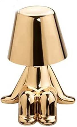 Auntzyj Thinker Small Golden Man Desk lamp, Bedroom Charging Night ...