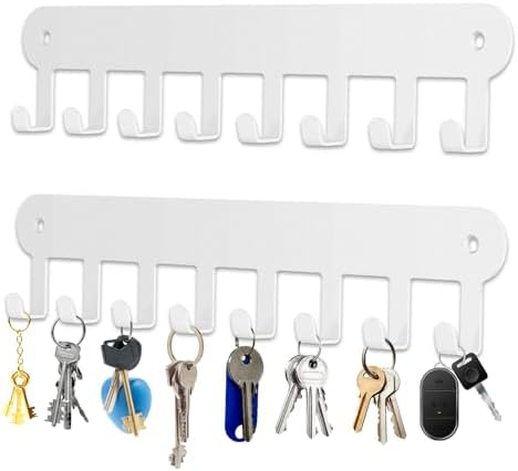 AIVORO Porte Clef Mural, 2 Pièces 8 Crochets Porte Clef Clef Mural ...
