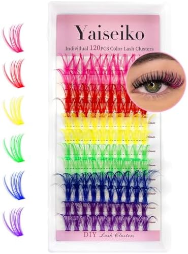 Amazon.com: Colored Lash Clusters DIY Colored Lash Extensions 120pcs ...