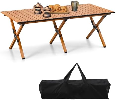 Amazon.com: rollingsurfer Folding Camping Table, Lightweight Roll-Up ...