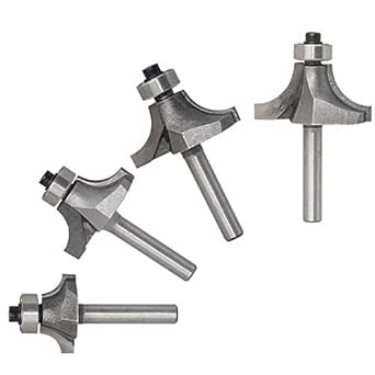 Mesee Set of 4 Carbide Round-Over Router Bit Set, 1/4 Inch Shank ...