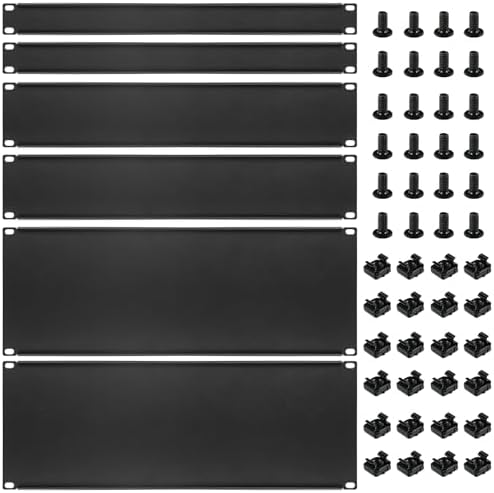 Amazon.com: 6 Pcs 1U,2U,4U Blank Metal Rack Mount, 19 Inch, Filler Panel Mount Spacer Rack ...