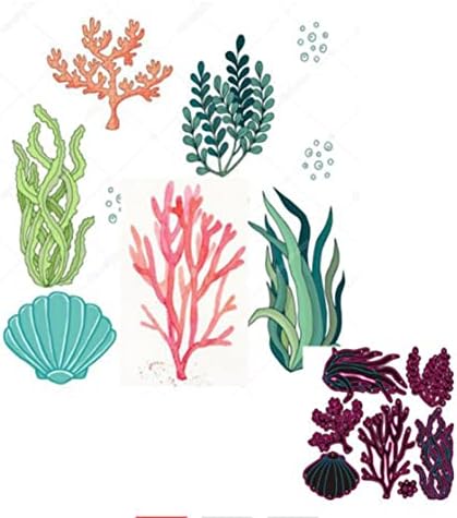 Amazon.com: Sea Plant Die Cuts Seaweed Coral Shells Cutting Dies ...