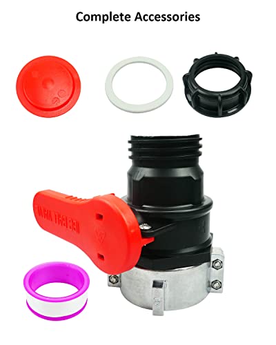 IBC Tote Fittings with Valve Tote Adapter 2.95" Coarse Thread Tote Ball ...