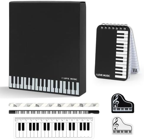 Music Stationery Gift Box Set Includes 1 Piano Keyboard Mini Spiral ...