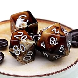 Amazon.com: Haxtec Coffee DND Dice Set 8PCS Filled Resin Polyhedral D&D ...