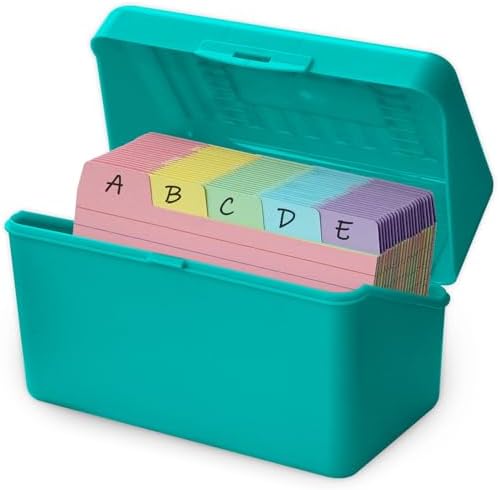 Amazon.com: YOIYINI Index Card Holder,3"x5"Index Card Box with Ruled ...