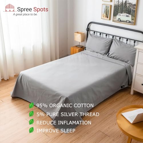 Earthing Grounding Sheet 280x90cm Gray with a UK Plug Cord, 95% Cotton ...