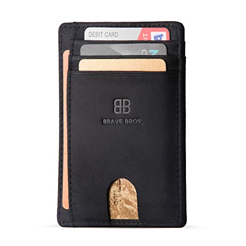 Reviews for BRAVE BROS Slim Genuine Leather RFID Blocking Minimalist ...