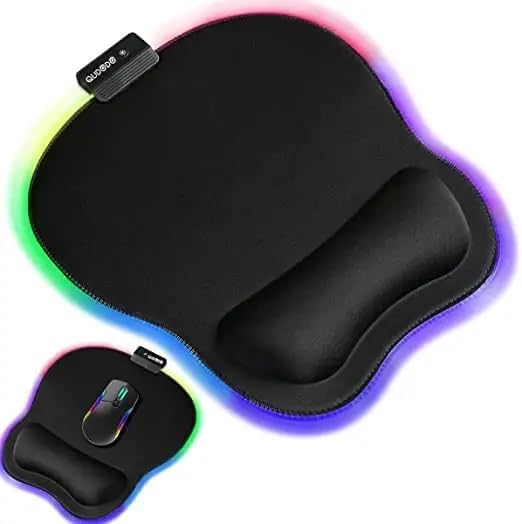 Amazon.com: Light Up RGB Ergonomic Mouse Pad, Gel Wrist Support ...