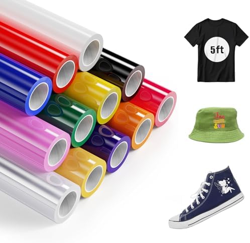 Amazon.com: LOFFA Heat Transfer Vinyl Bundle, HTV Vinyl Sheets - 12'' X ...