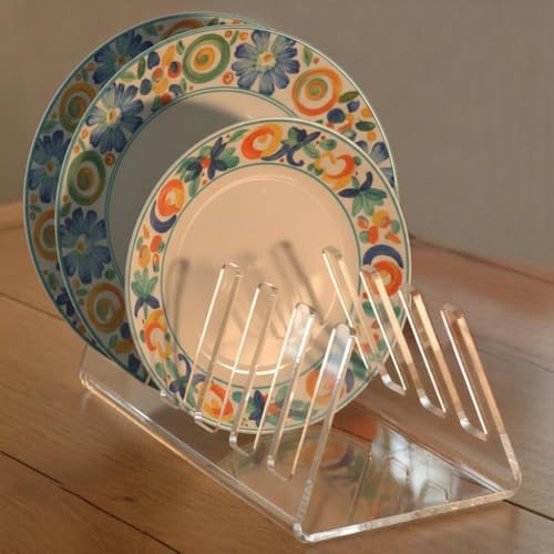 CRAFTIQ Acrylic Plate Stand Rack for Kitchen | Heavy Duty Dish Drying ...