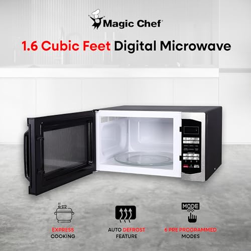 Magic Chef Stainless-Steel Microwave, Digital Programmable Microwave ...