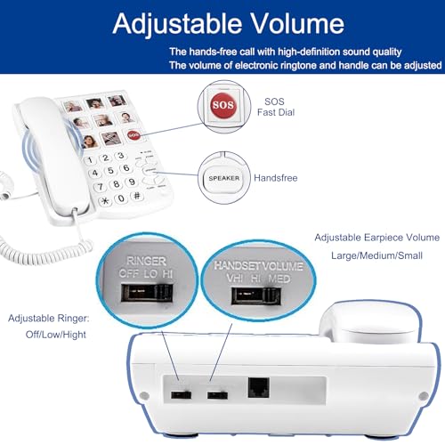 Snapklik.com : Big Button Phone For Seniors, 9 Pictured Big Buttons ...