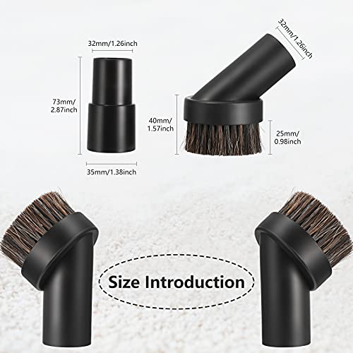 Honoson 3 Pcs 25 mm Vacuum Brush Attachment Round Dust Brush with 1-1/4 ...