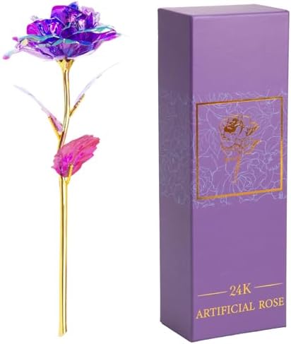 Amazon.com: BigOtters Rose Gift for Mom, Artificial 24K Gold Rose 9 ...