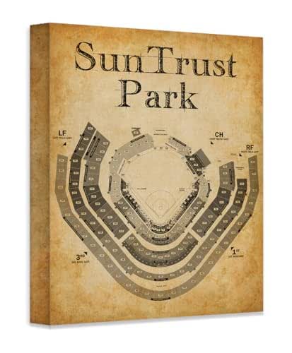 Amazon.com: Atlanta Baseball Stadium Seating Chart 18x24 Stretched ...