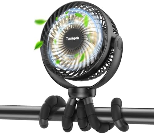 Amazon.com: Gaiatop Mini Portable Stroller Fan, Battery Operated Small ...