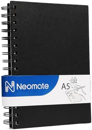 BRUSTRO Artists Wiro Bound Sketch Book | Spiral | A5 Size | 120 Pages - 160 GSM | Ideal for ...