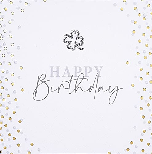 Buy Diamond Birthday Card - Happy Birthday - Clover Leaf 15 x 15 cm ...