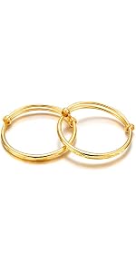 Amazon.com: Ethlyn Kids Jewelry 18K Gold Plated Bangle Bracelet with ...