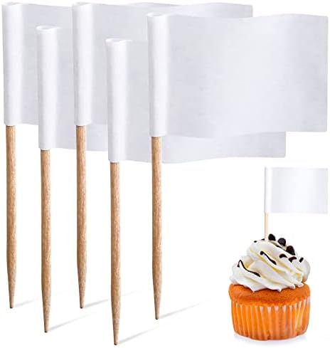 100PCS Blank Toothpick Flags Kraft Paper Food Labels (3.5 * 2.5cm ...