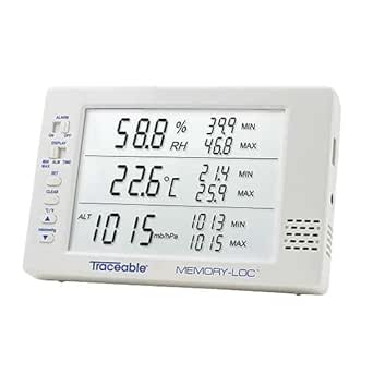 Traceable Memory-Loc Digital Barometer/Digital Thermohygrometer with ...