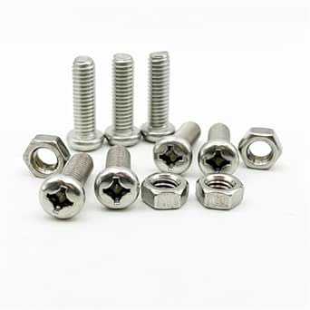 Amazon.com: M1 M1.2 M1.4 M1.6 M2.5 M3 A2 304 Stainless Steel Cross Round Phillips Pan Head Screw ...