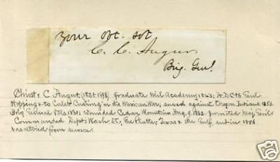 Amazon.com : Autographed Cards Major General Christopher C Augur Civil ...