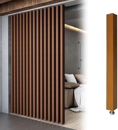 Wall Partition Room Divider Floor to Ceiling, Wood Slats Screen ...
