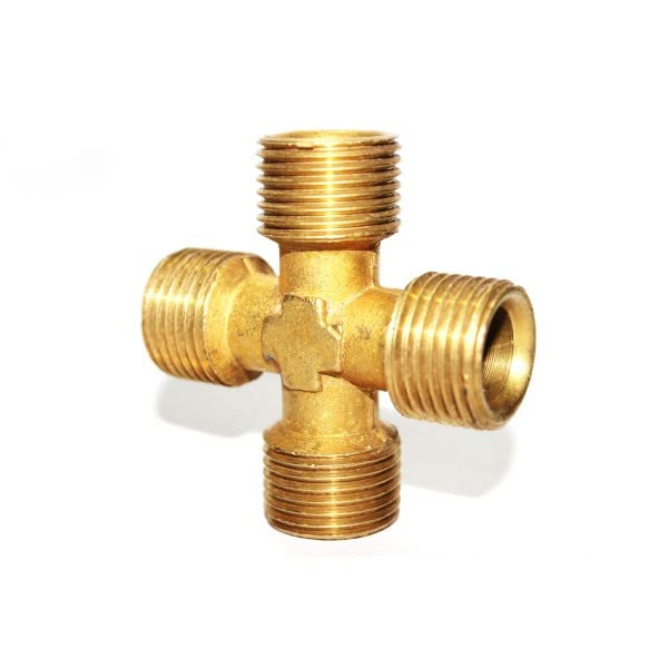 PMW - Male Four Way - Pack of 1 - Brass Male Four Way for Structure ...