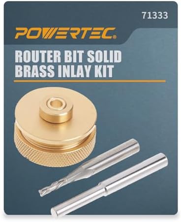 POWERTEC 71333 Router Bits Solid Brass Inlay Kit | for 1/4 Templates ...