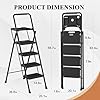 HBTower 4 Step Ladder, Folding Step Stool with Wide Anti-Slip Pedal ...