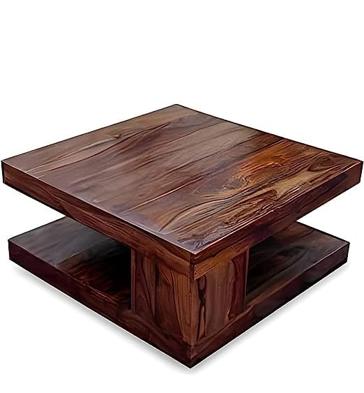 WORLDWOOD Sheesham Wood Natural Brown Finish Center Table : Amazon.in ...