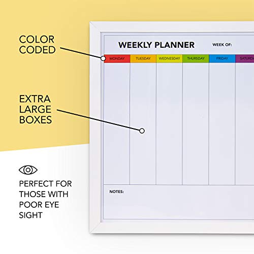 Snapklik.com : Weekly Dry Erase Board For Wall 17in X 12in Weekly ...