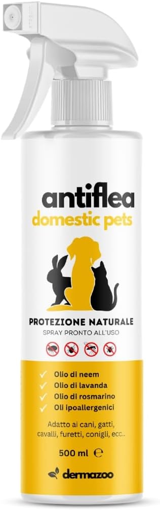 Petsly Spray Antipulci per Ambienti - 500ml - Non Macchia - Efficace ...