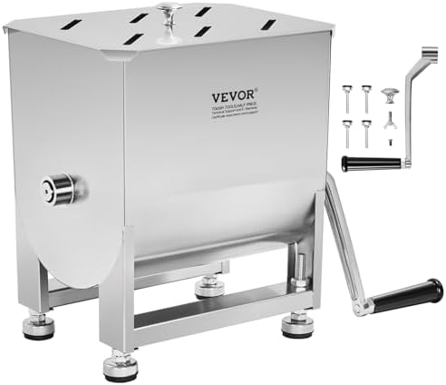 Amazon.com: VEVOR Manual Meat Mixer, 15 Pound Capacity Tank Meat ...