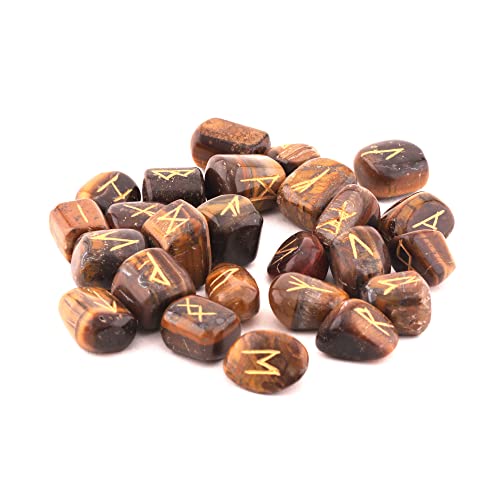 Healing Crystals India Golden Lettering Engraved Alphabets Rune Stones ...