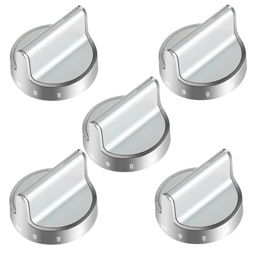 MOOTVGOO 5 Pack W10766544 Gas Stove knobs, Stainless Steel Cooktop ...